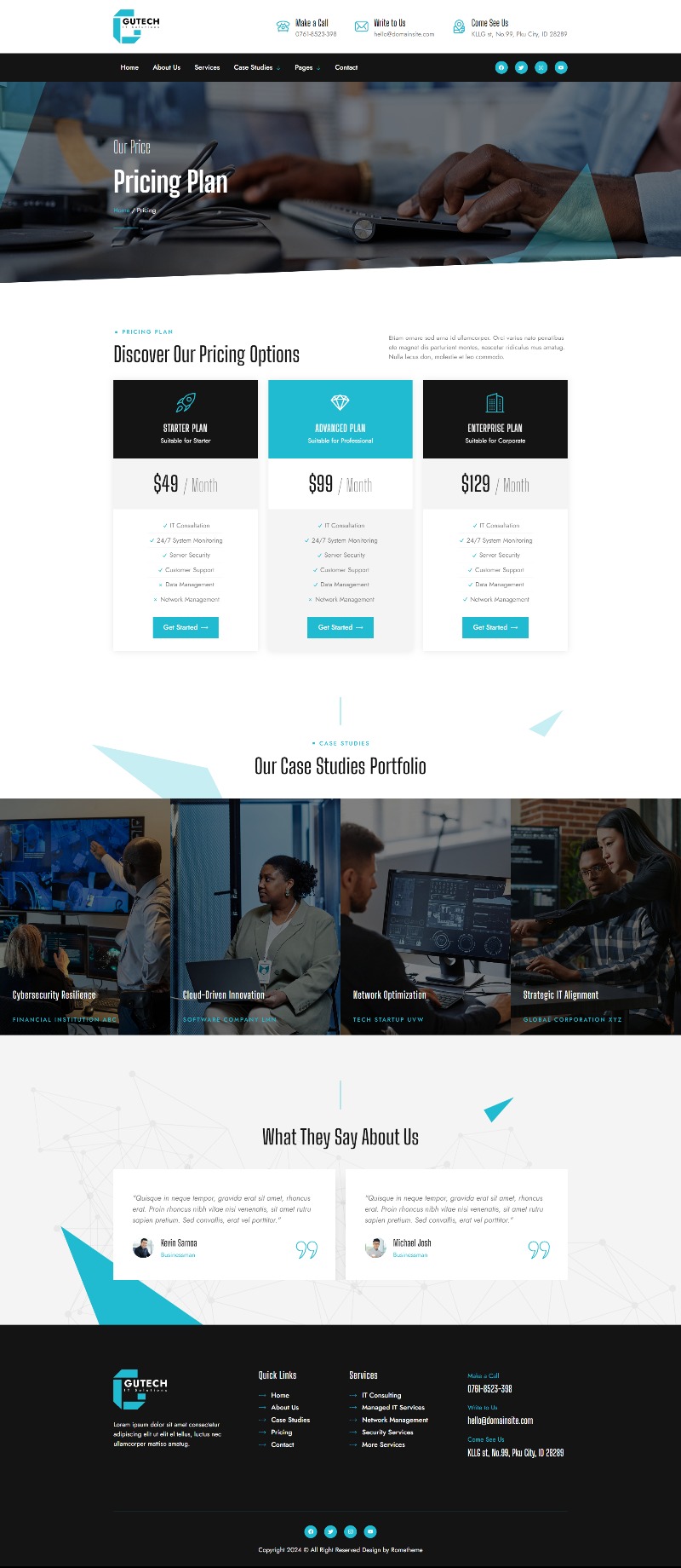 Gutech - IT Solutions Elementor Template Kit by Rometheme | ThemeForest